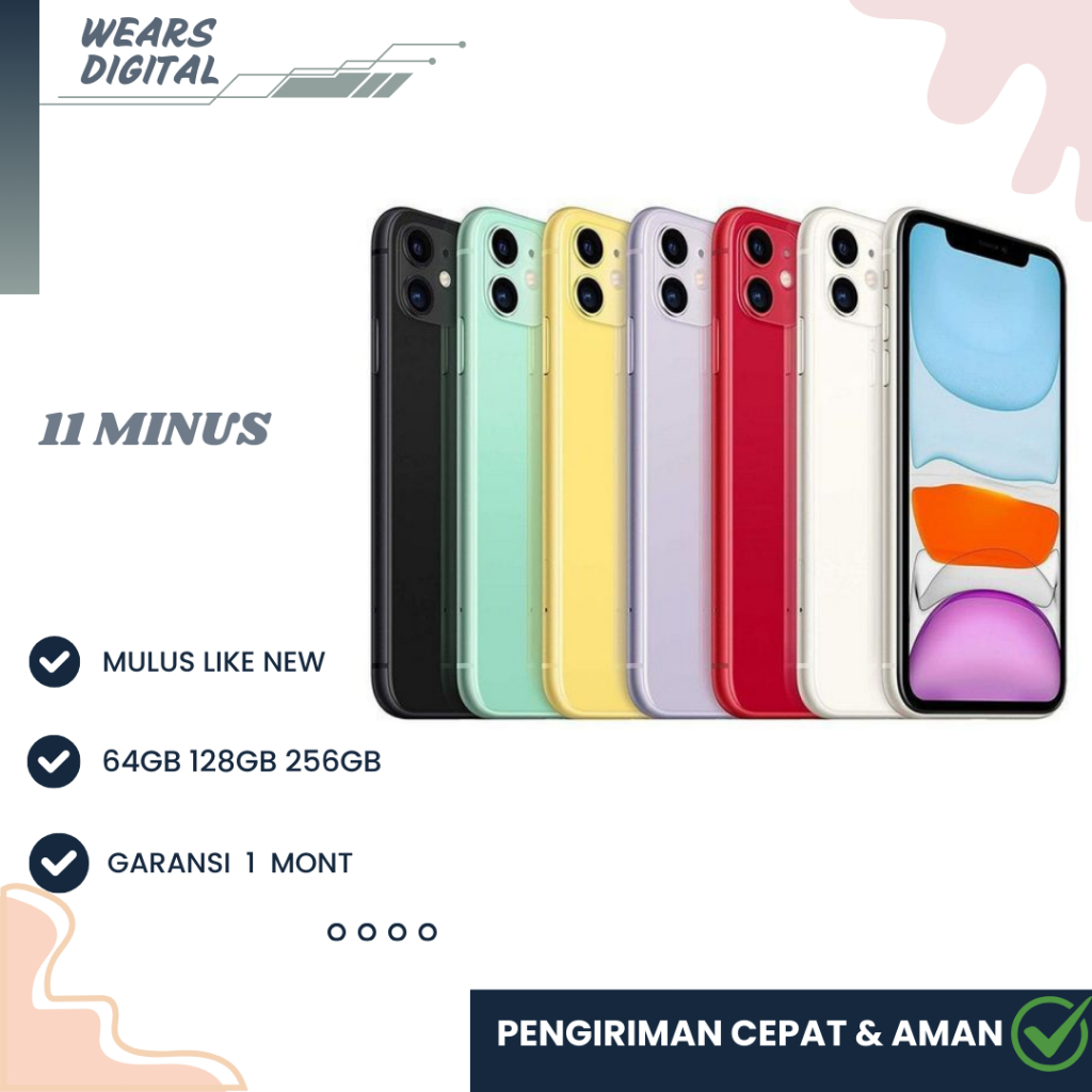 Jual iphone 11 minus 256gb/ 128gb /64gb original fullset mulus all ...