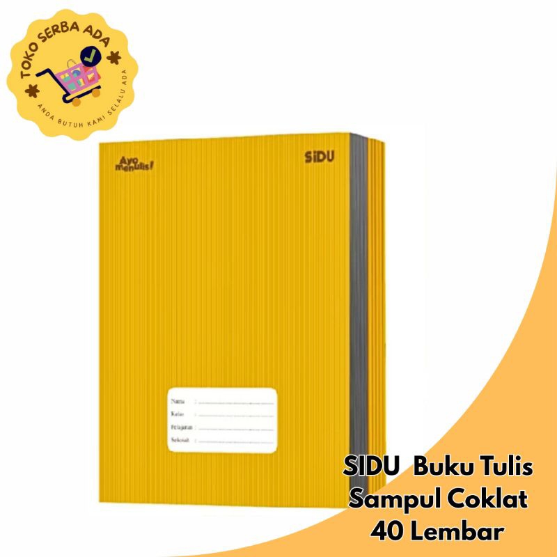Jual SIDU Buku Tulis Coklat 40 Lembar (1 pack/12 pcs) / Buku Tulis SIDU ...