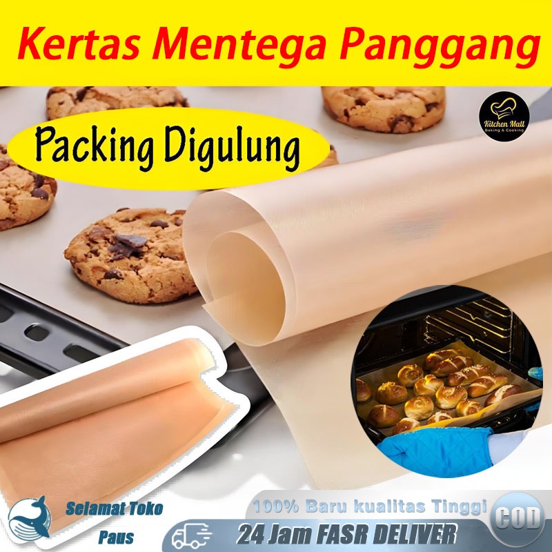 Jual 100pcs reusable Kertas Roti Baking Paper Mat Oven Tahan Panas ...