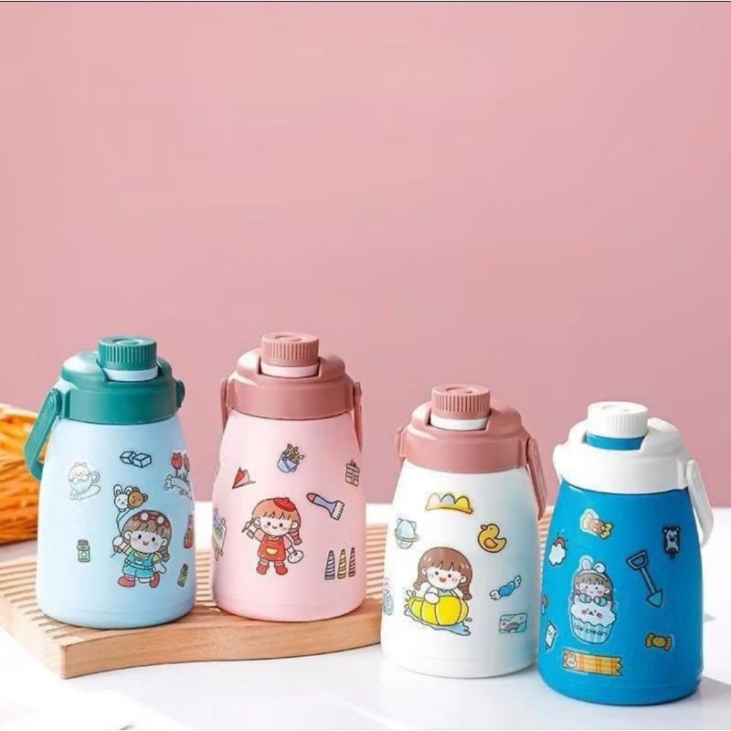 Jual Botol Kaca Sticker / Botol Sticker / Botol Minum Anak / Botol ...