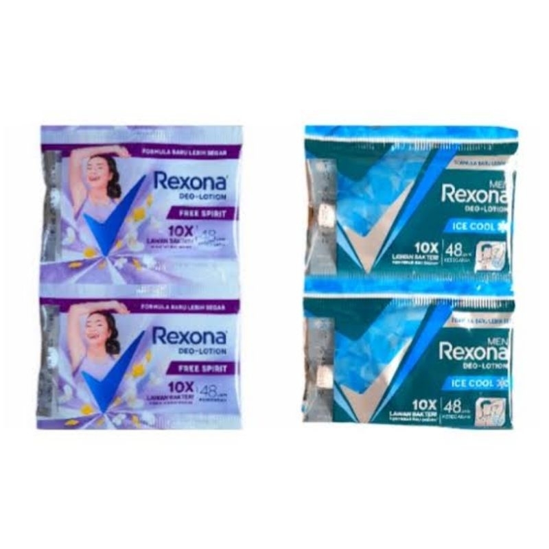 Jual Rexona Deo-Lotion Sachet 9gr– Free Spirit & Men Ice Cool (12 ...