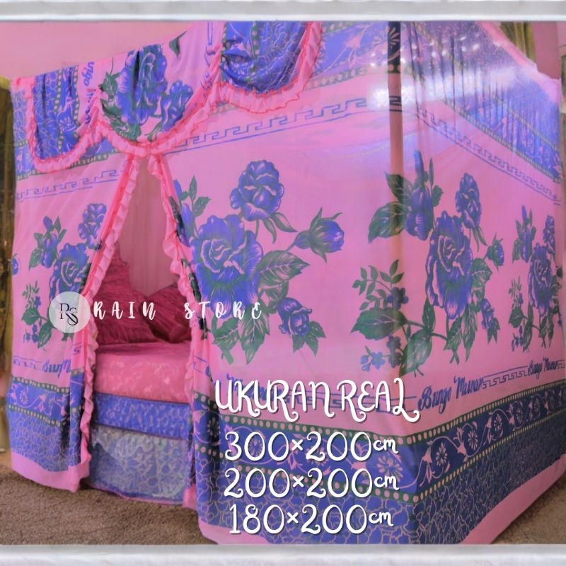 Jual KELAMBU TIDUR ANTI NYAMUK MOTIF BUNGA SB TEBAL DAN KUAT UKURAN ...