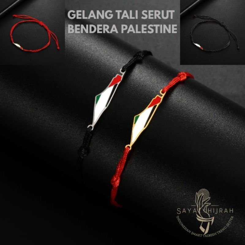 Jual Gelang Motif Bendera Palestine Tali Serut | Shopee Indonesia