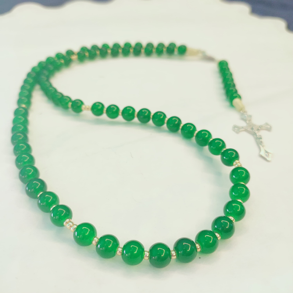 Jual Rosario 77 Bapa Kami Manik Giok Hijau Premium//Limited Edition | Shopee Indonesia