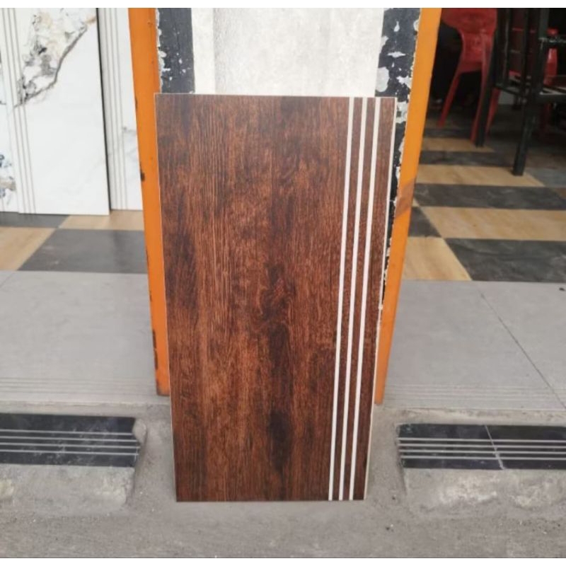 Jual granit tangga motif kayu 30x60 20x60 step nosing | Shopee Indonesia