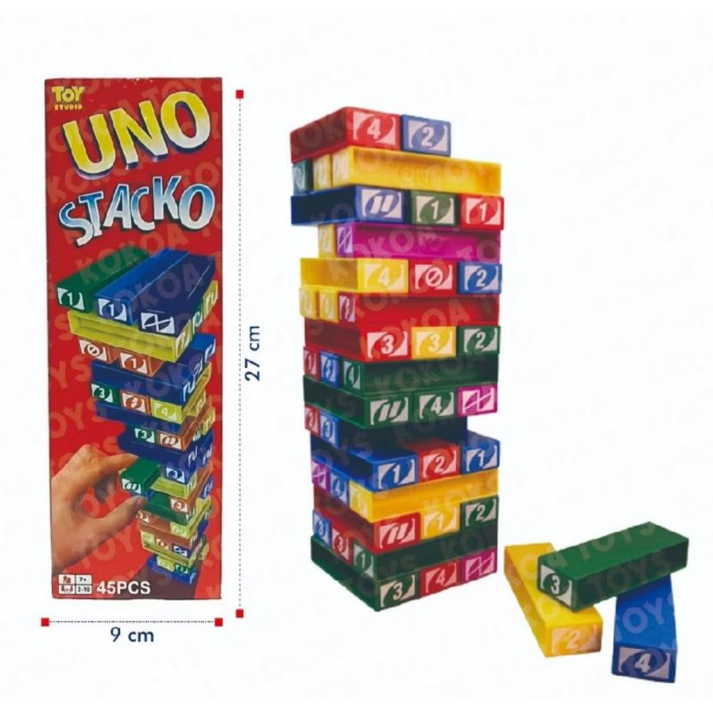 Jual Mainan UNO STACKO fun board games keluarga | Shopee Indonesia
