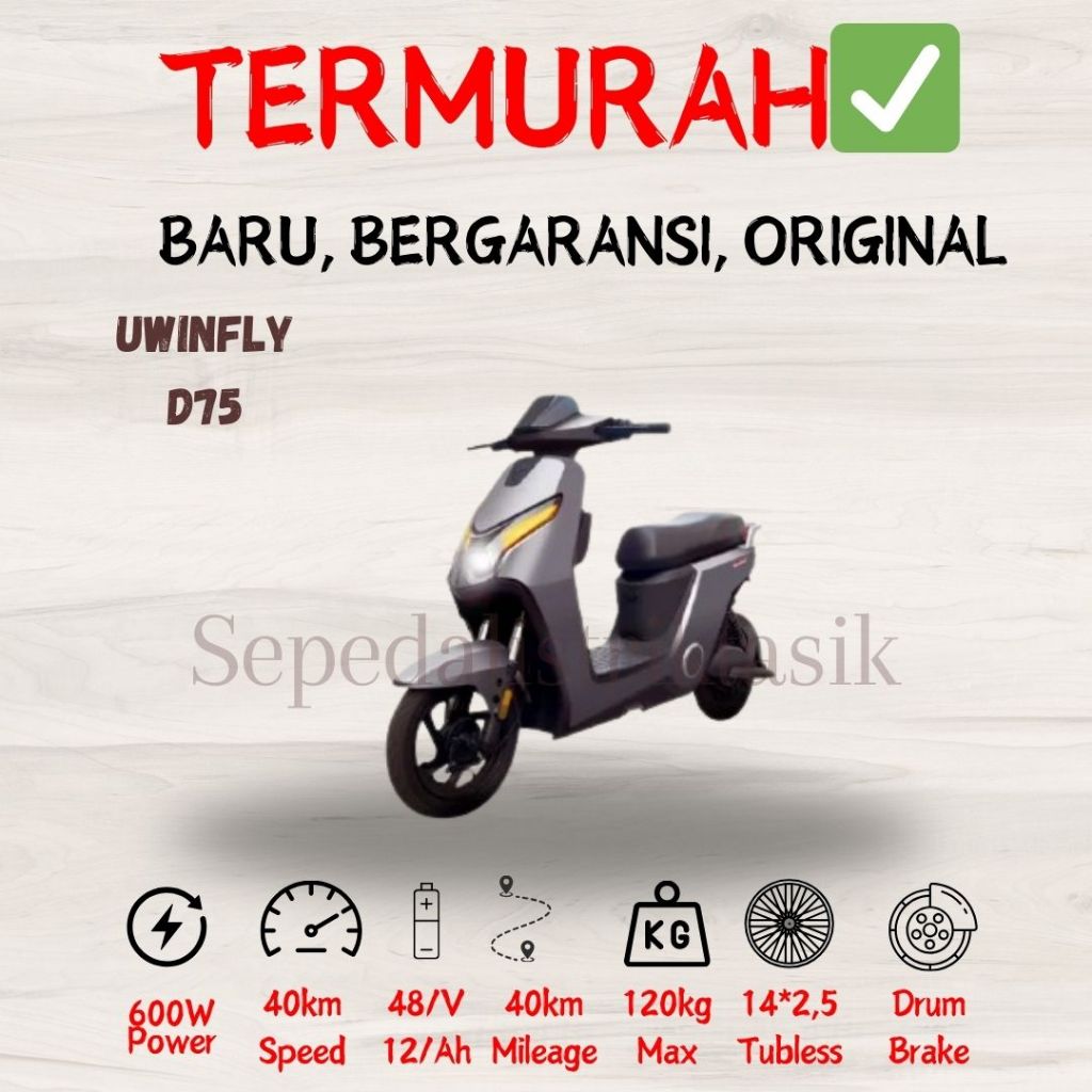 Jual SEPEDA LISTRIK UWINFLY D75 - ORIGINAL - GARANSI RESMI - SEPEDA LISTRIK MURAH | Shopee Indonesia