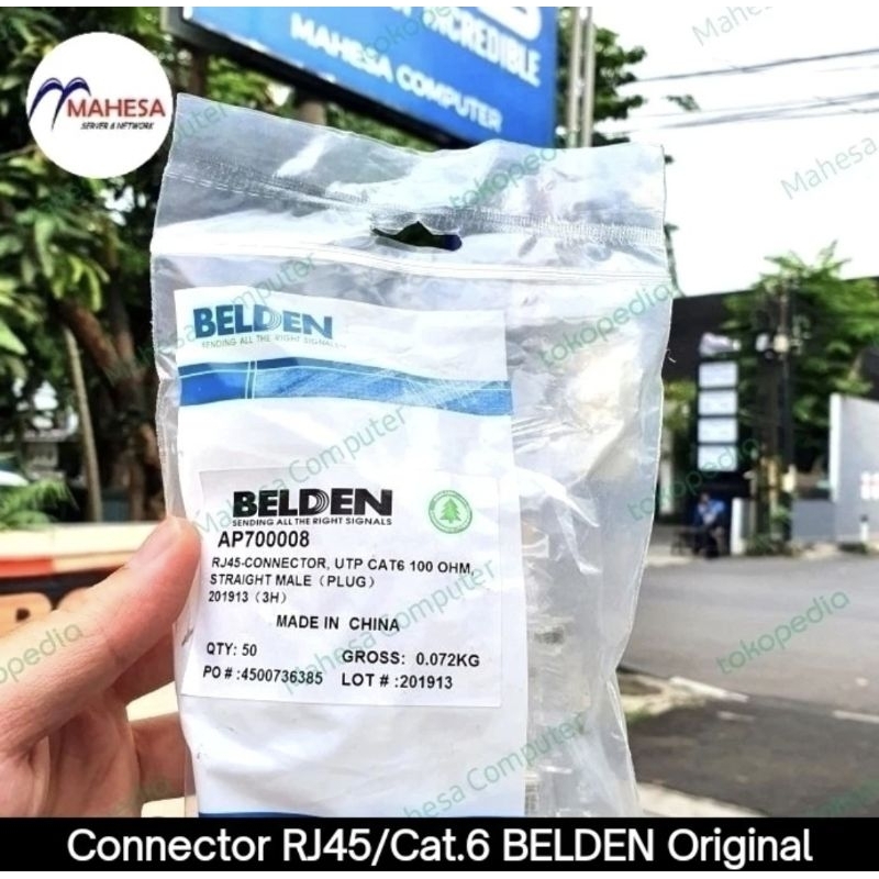 Jual Belden RJ45 Cat6 Connector Konektor UTP LAN AP700008 Original ...