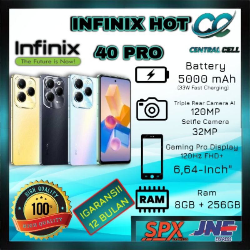Jual [PROMO] Handphone Infinix Hot 40 Pro Ram 8+256GB { Fast Charging ...
