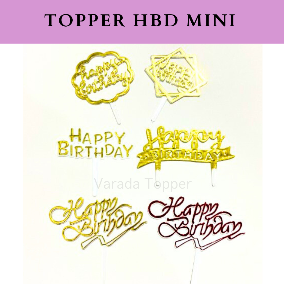 Jual TOPPER HBD GOLD MINI/ Topper Happy Birthday Mini Emas | Shopee ...