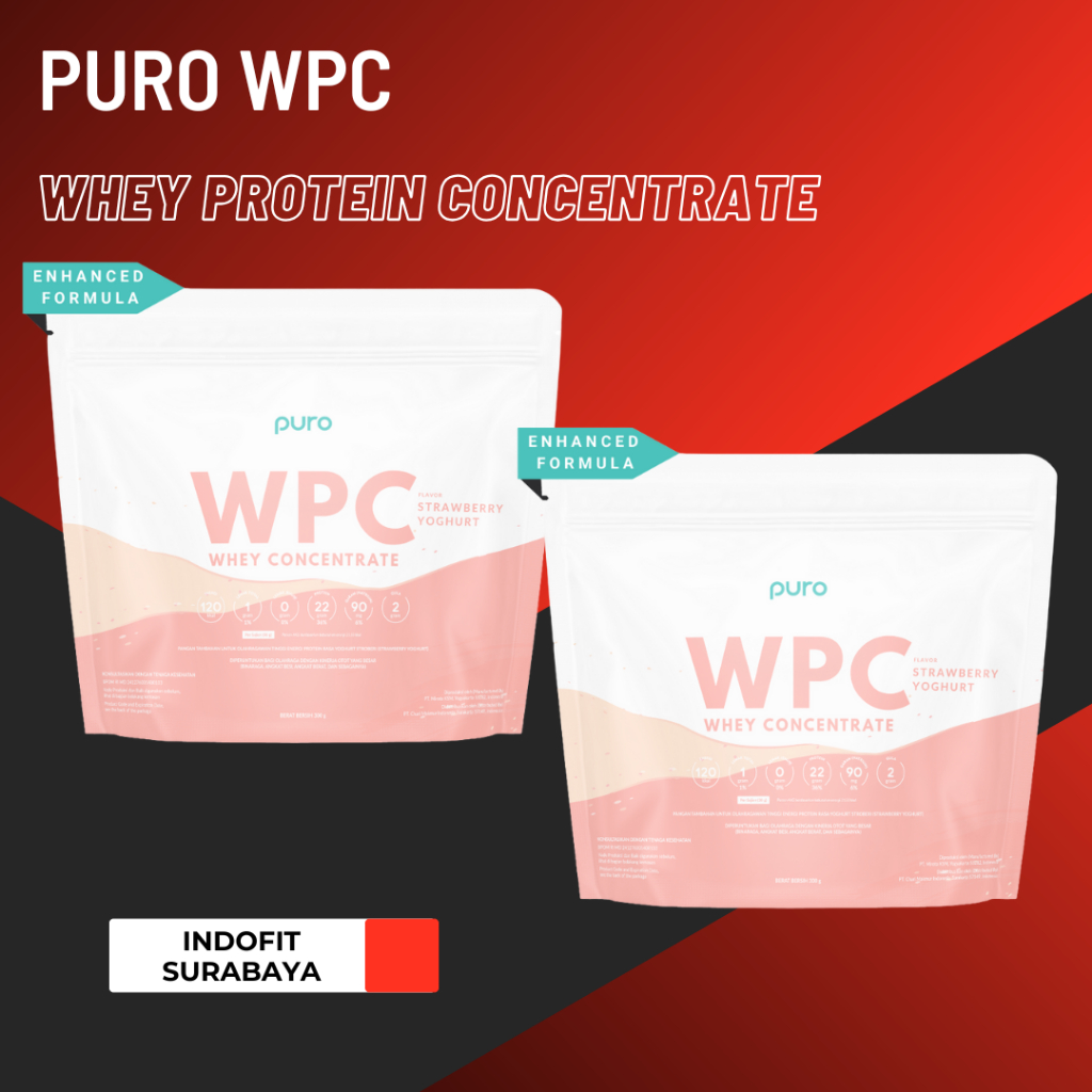 Jual Puro WPC 600gr Whey Protein Concentrate Strawberry Yoghurt Flavour ...