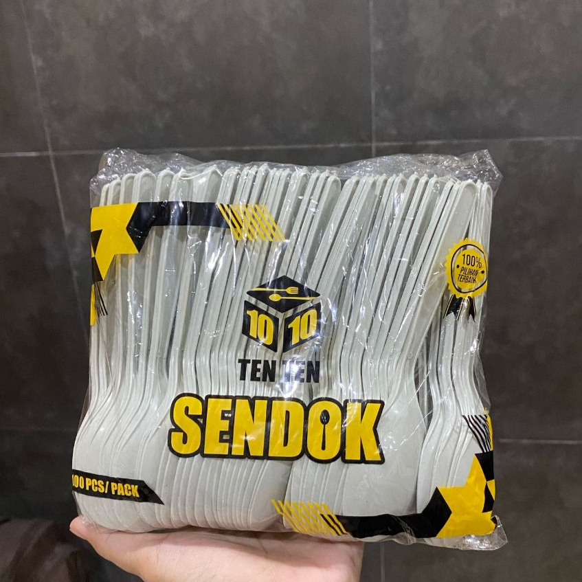 Jual Sendok makan panjang / putih susu / isi 100 pcs / sudah food grade ...