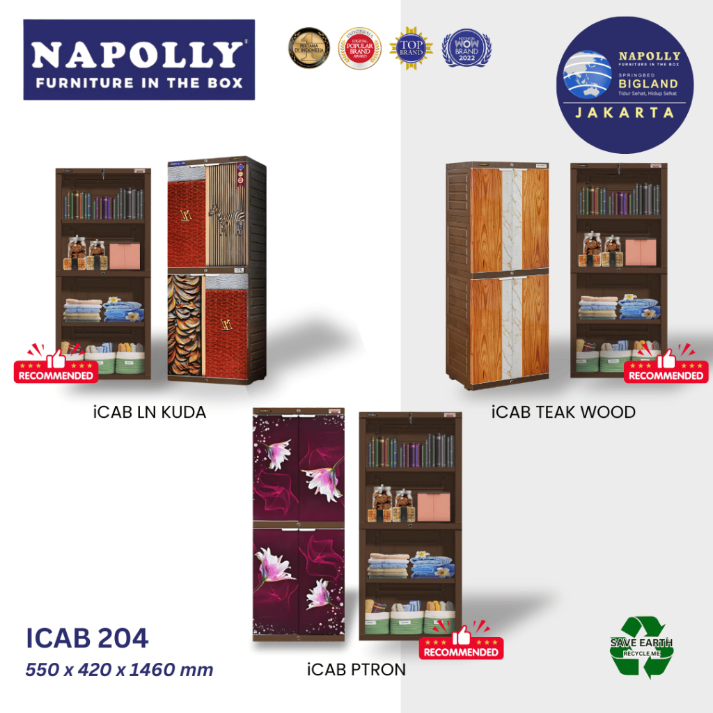 Jual Napolly iCAB-204 - Lemari Plastik Serbaguna - Lemari 2 Pintu ...