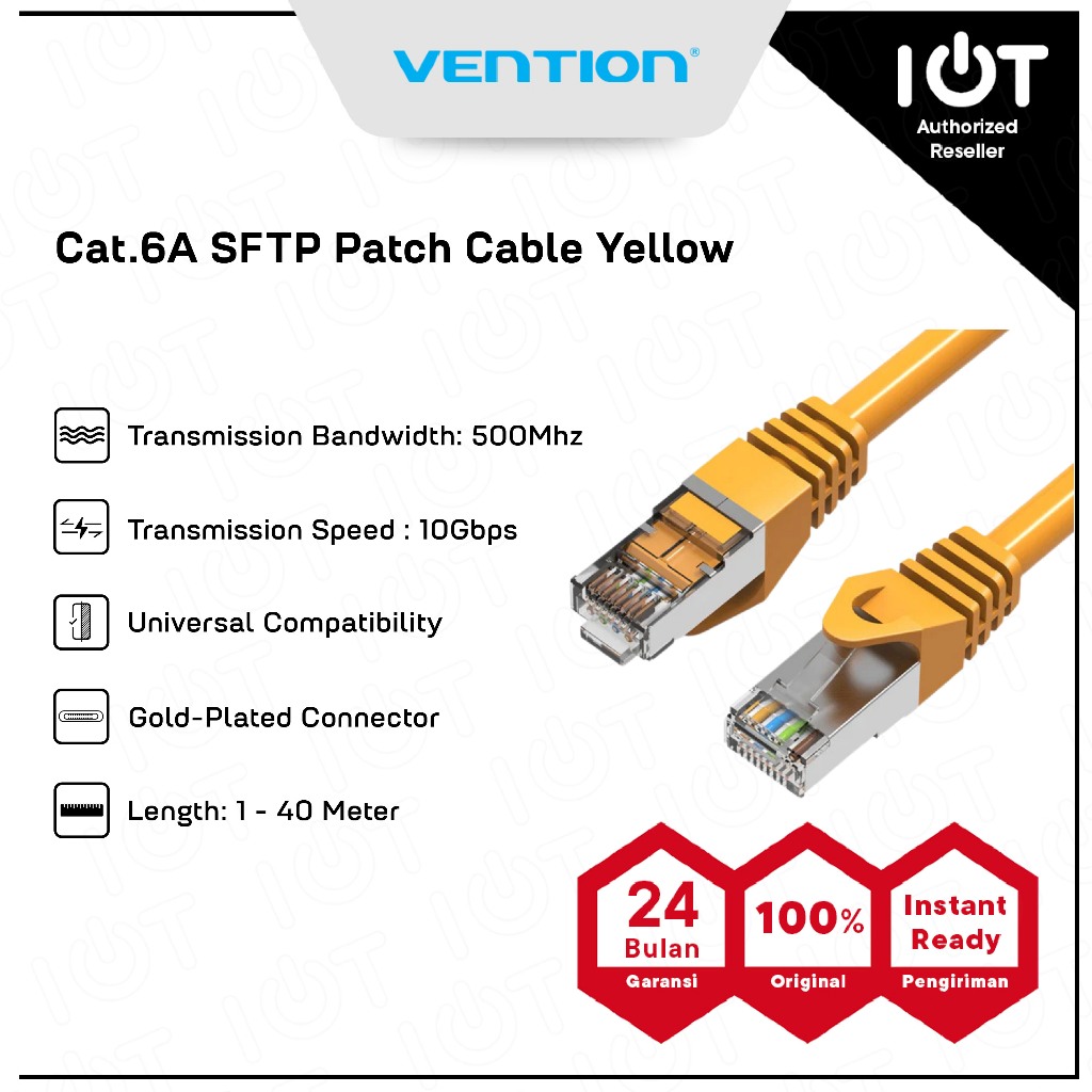 Jual Vention Kabel LAN Cat6a cat6 SFTP Patch Cable RJ45 10Gbps 500Mhz 10M 12M 15M - IBH | Shopee ...