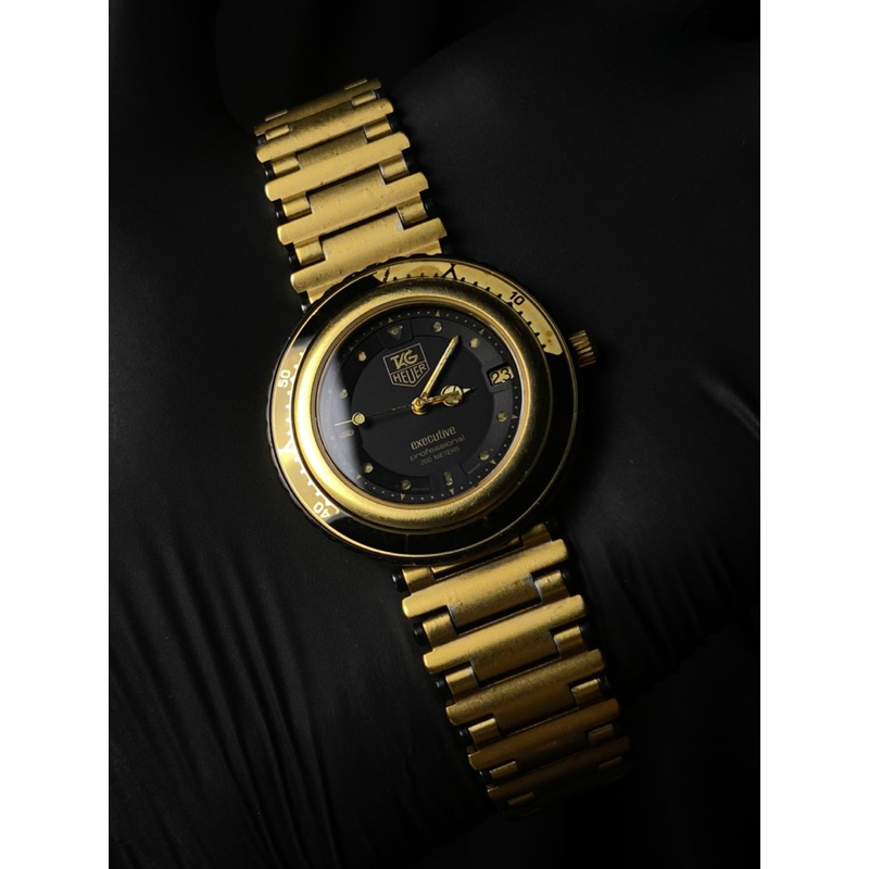 Jual Tag Heuer Executive Black Dial Gold Plated Rare Collector Item ...