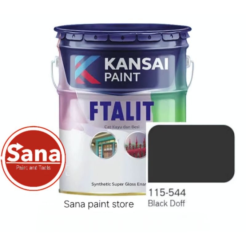 Jual CAT BESI DAN KAYU KANSAI FTALIT 20 KG HITAM DOFF | Shopee Indonesia