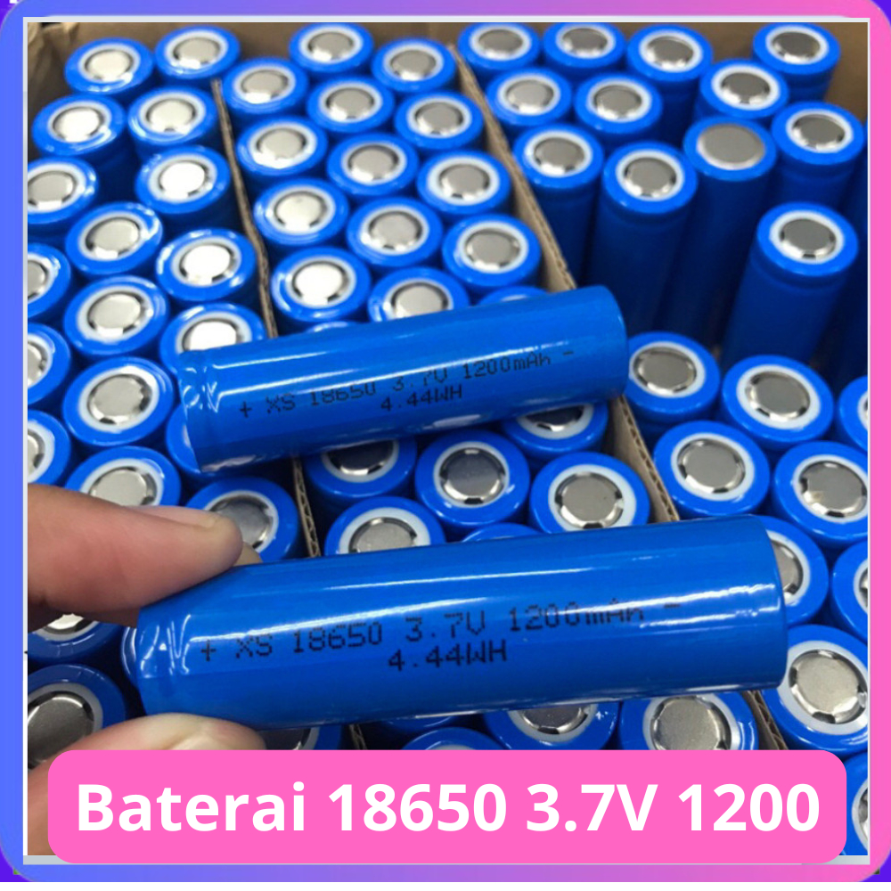 Jual Battery Baterai 18650 3.7V 1200 Mah bisa isi / Cas Ulang Baterai ...