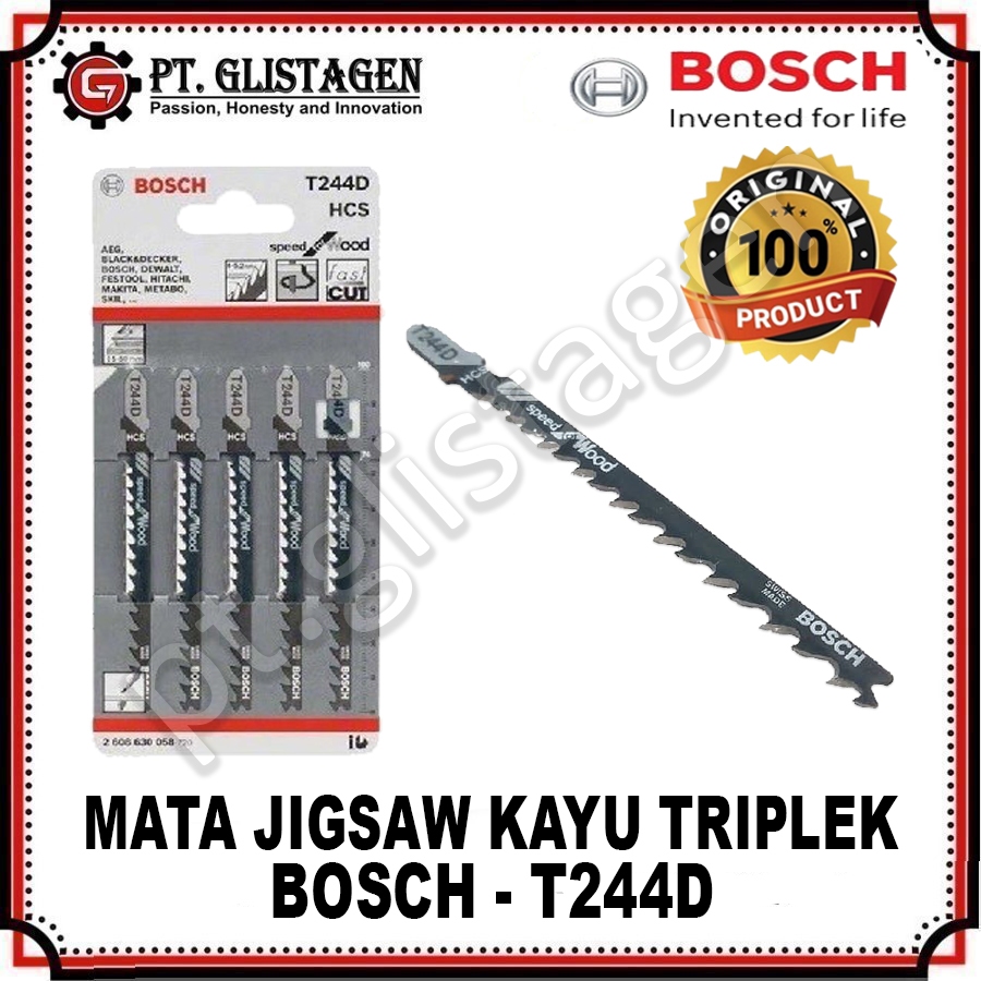 Jual BOSCH Mata Jigsaw T244D Triplek Kayu Wood Jig Saw Blade Gergaji ...