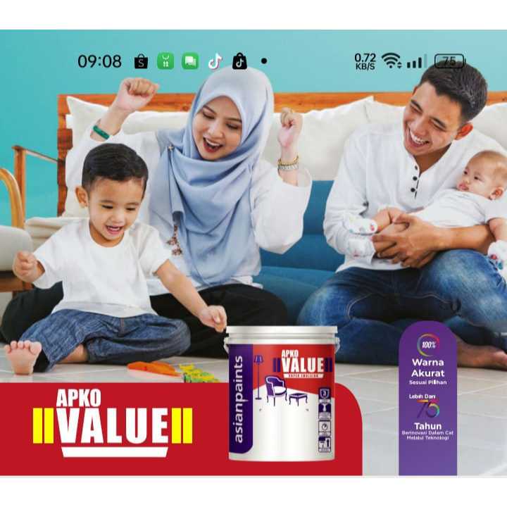 Jual Cat Tembok Interior Asian Paints APKO Value Super Emulsion VSE 5 Kg ( Galon ) TERBAIK ...