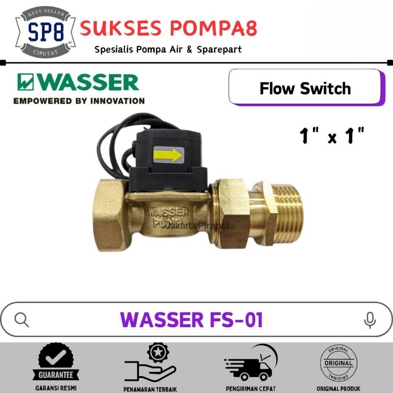 Jual Flow Switch Wasser 1" x 1" Original FS-01 / Otomatis Pompa Booster ...