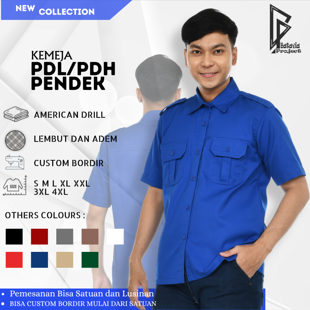 Jual Kemeja PDL PDH Lengan Pendek - Seragam Kantor Pria Wanita Premium Model Baju Tactical Basic ...