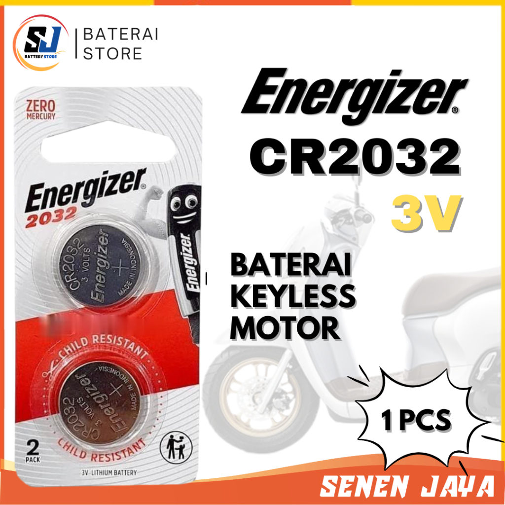 Jual Baterai CR2032 Energizer 3V 1PCS Lithium Cell Battery Batre Kancing CR2032 Energizer ...