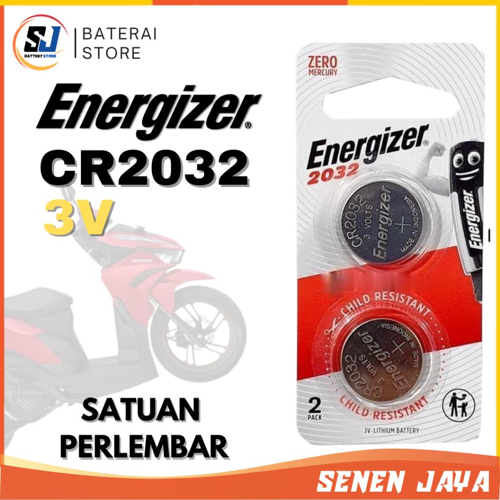 Jual Baterai CR2032 Energizer 3V Batre Kancing CR2032 Lithium Batre ...
