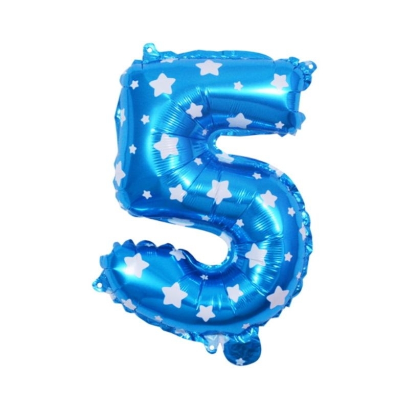 Jual FOIL ANGKA 5 WARNA POLKADOT BIRU | Shopee Indonesia
