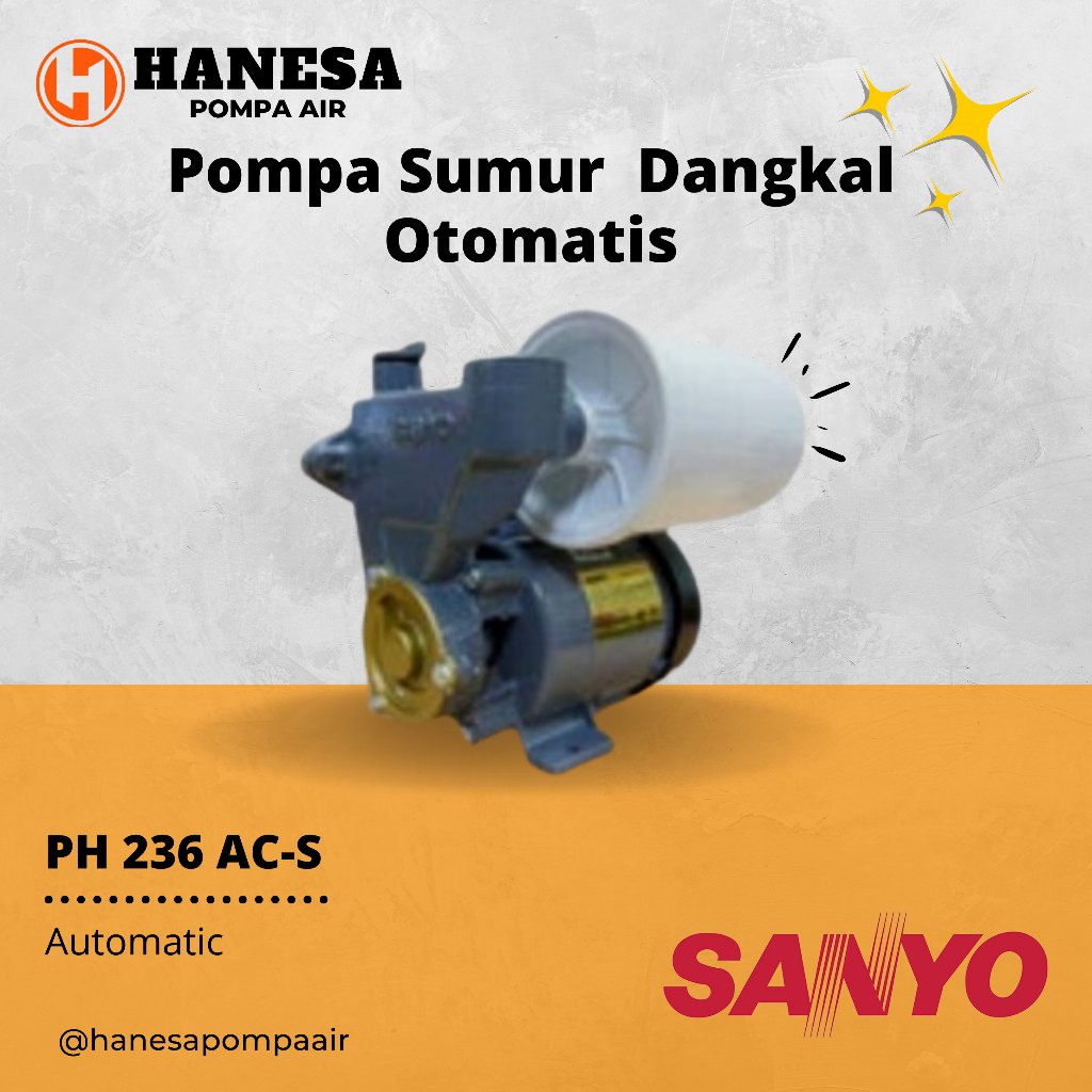 Jual Sanyo PH 236 AC-S Pompa Air Sumur Dangkal Otomatis | Shopee Indonesia