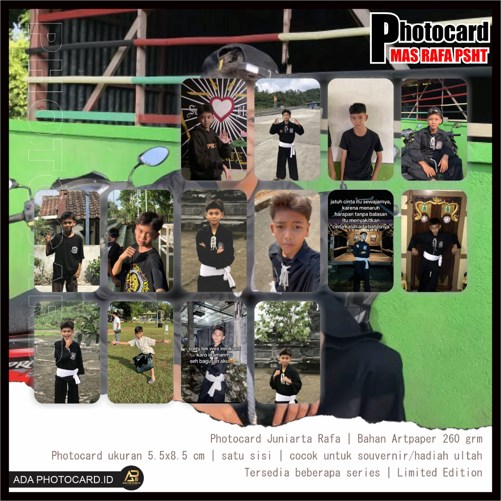 Jual Photocard Mas Rafa PSHT (Juniarta Rafa) isi 50 Pcs Fanmade | Bonus Ganci, Rare Card, 2 PC ...