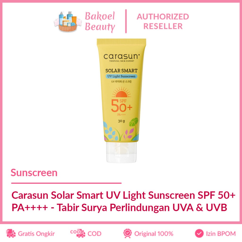 Jual Carasun Solar Smart UV Light Sunscreen SPF 50+ PA++++ - Tabir Surya Perlindungan UVA & UVB ...
