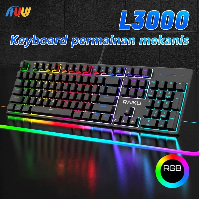 Jual HUW L3000 Keyboard Gaming dengan Lampu RGB Cahaya Keyboard ...