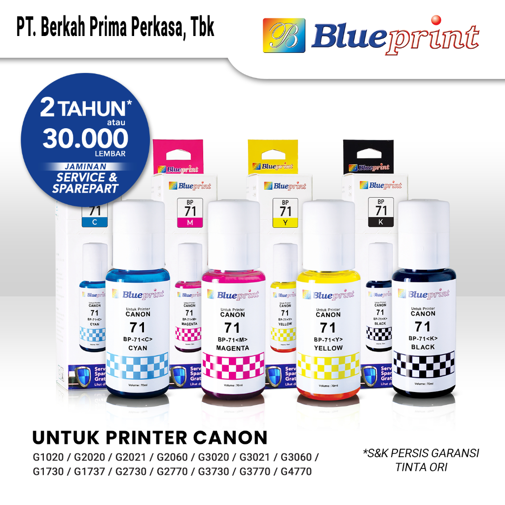 Jual Tinta Blueprint Canon 71 Untuk Printer Canon G1010 G2010 G3010 ...