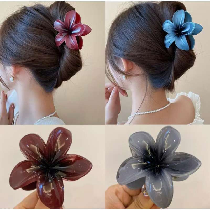 Jual JKM-JEPIT KAMBOJA MARBLE GRADIASI jepit rambut UKURAN BESAR 8 CM | Shopee Indonesia