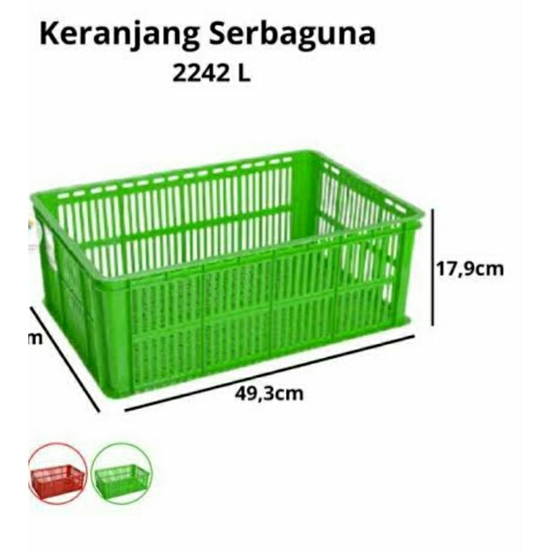 Jual 49x33x18 Box Container Green Leaf 2242 L / Keranjang Industri ...