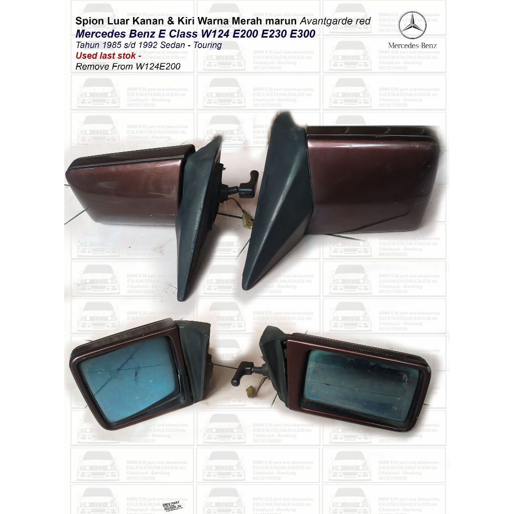 Jual Spion Mercedes Benz W124 Warna Merah marun Avantgarde red E200 E230 E300 kanan & Kiri ...