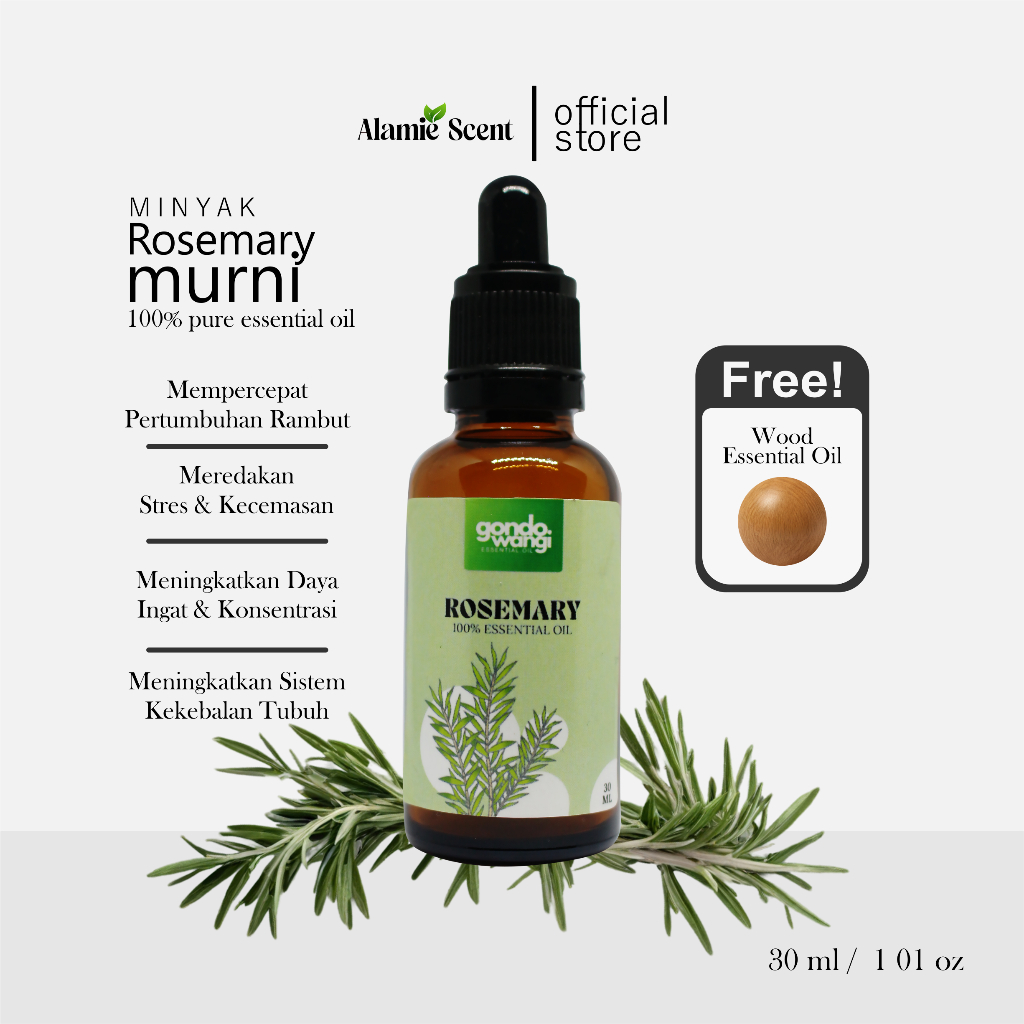 Jual ALAMIE SCENT Minyak Essensial Rosemary/Rosmeri Essential Oil 100% Murni Aromatherapi ...