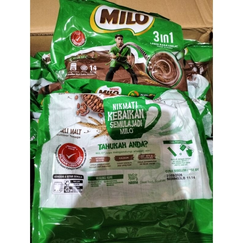 Jual Milo 3 in 1 Activ-Go Malaysia (14 sachet) | Shopee Indonesia