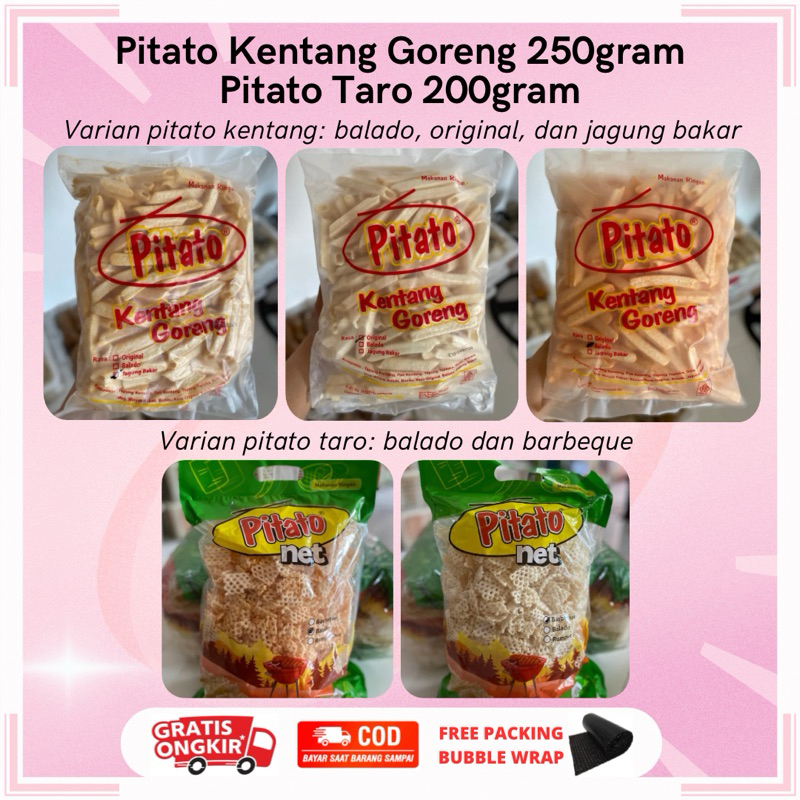 Jual PITATO KENTANG GORENG JUMBO 250GRAM | PITATO TARO NET JUMBO ...