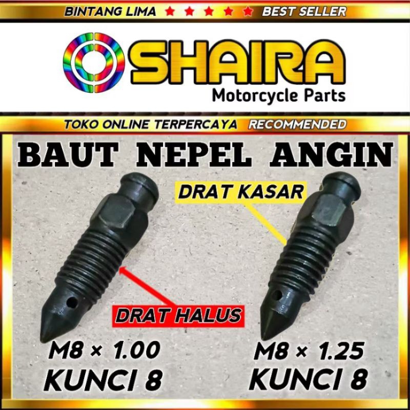 Jual BAUT NEPEL ANGIN MASTER REM CAKRAM BAWAH M8 KUNCI 8 ( DRAT HALUS ...