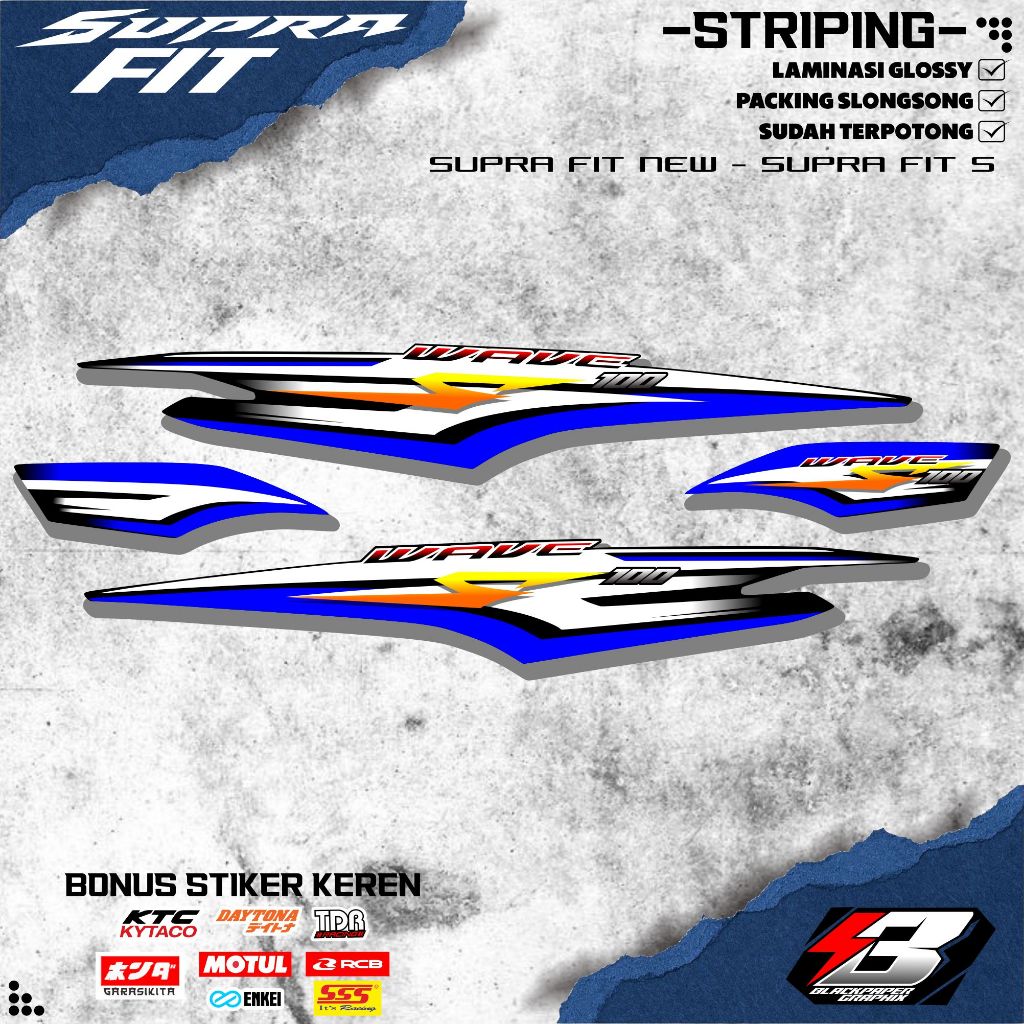 Jual STRIPING SUPRA FIT NEW/ STOCK DECAL WAVE 100 S / STIKER / STICKER ...