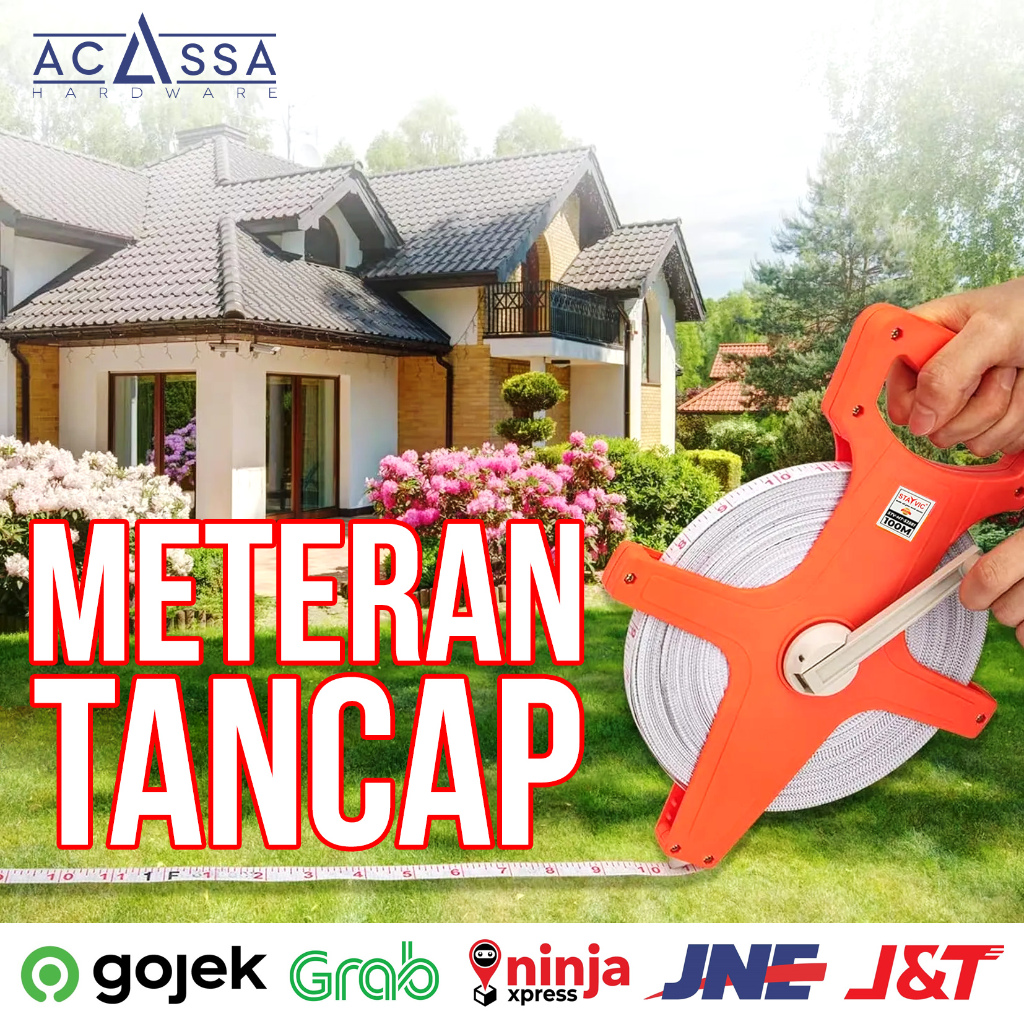 Jual Meteran Tancap 30m/50m/100m / Meteran Tanah / Meteran Rol Meteran ...
