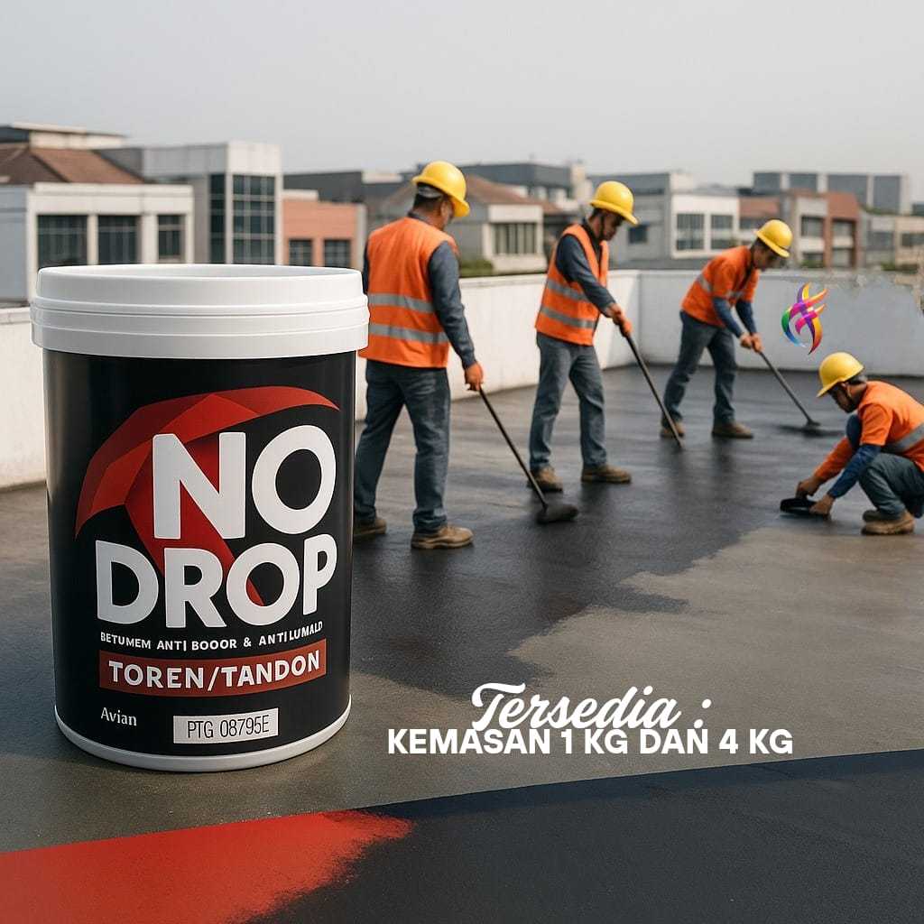 Jual Cat Waterproof No Drop Bitumen Kemasan 1Kg warna Hitam | Shopee ...