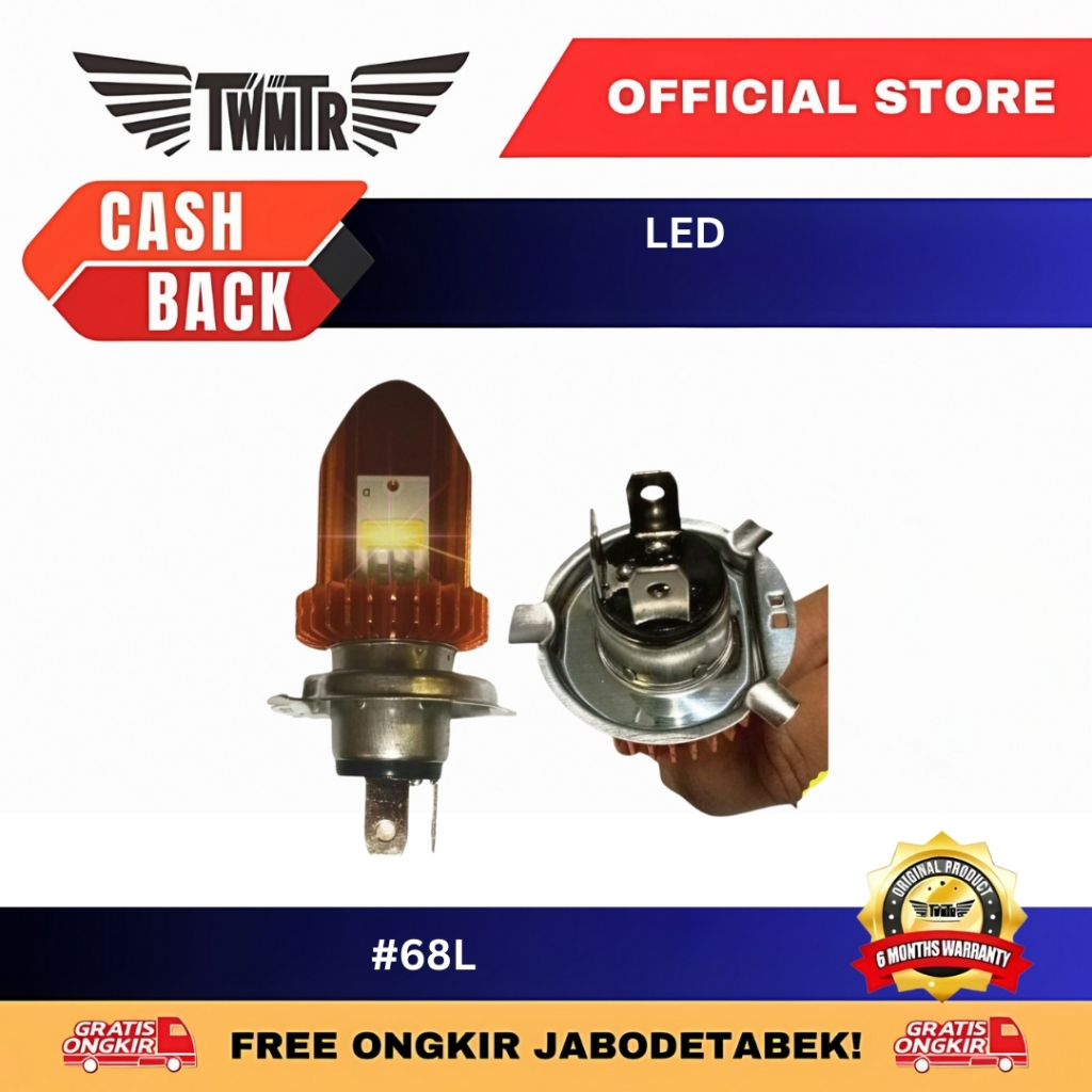 Jual TWMTR 68L - LED BOHLAM LED (CAHAYA PUTIH) LAMPU DEPAN VIAR BULB ...