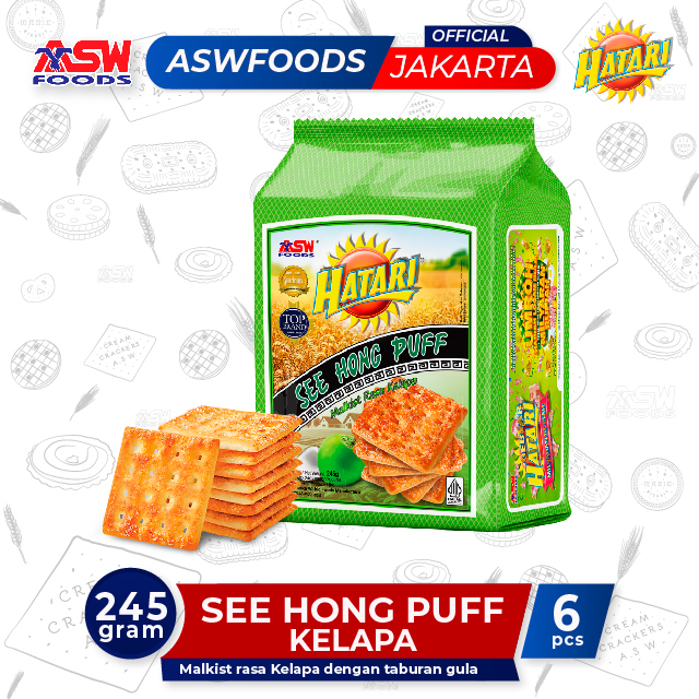 Jual Hatari See Hong Puff Kelapa 245 gr ( 6 Pcs ) - Banded | Shopee ...