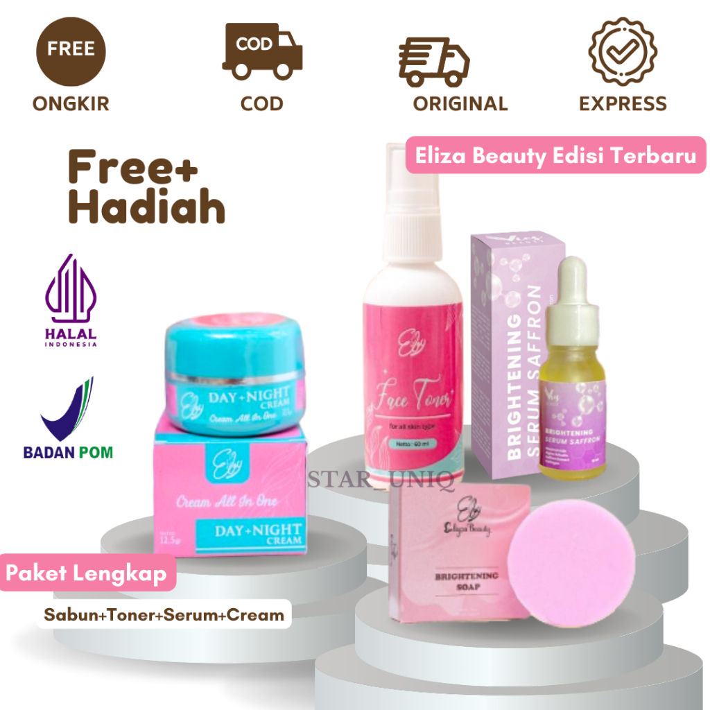 Jual Paket Eby Cream Eliza Beauty All In One Sabun Toner & Serum Wajah ...