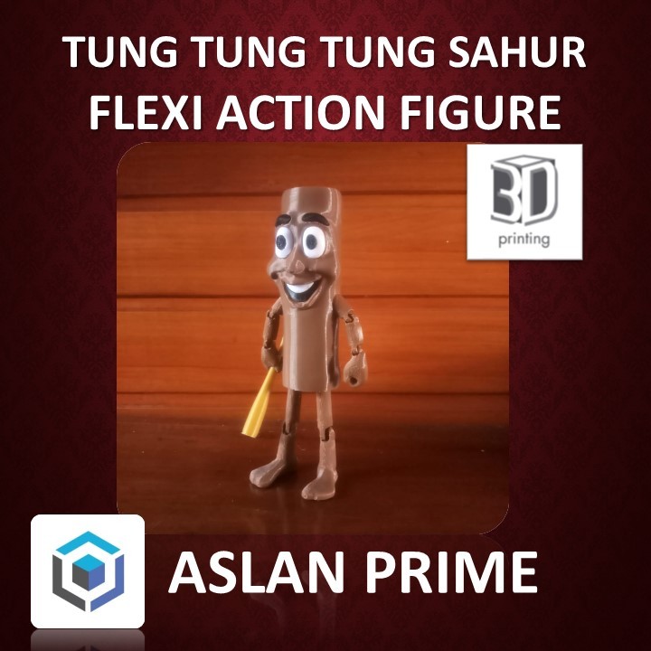 Jual TUNG TUNG TUNG SAHUR FLEXI FLEXIBLE ACTION FIGURE 3D Print Mainan Toy Toys Koleksi ...