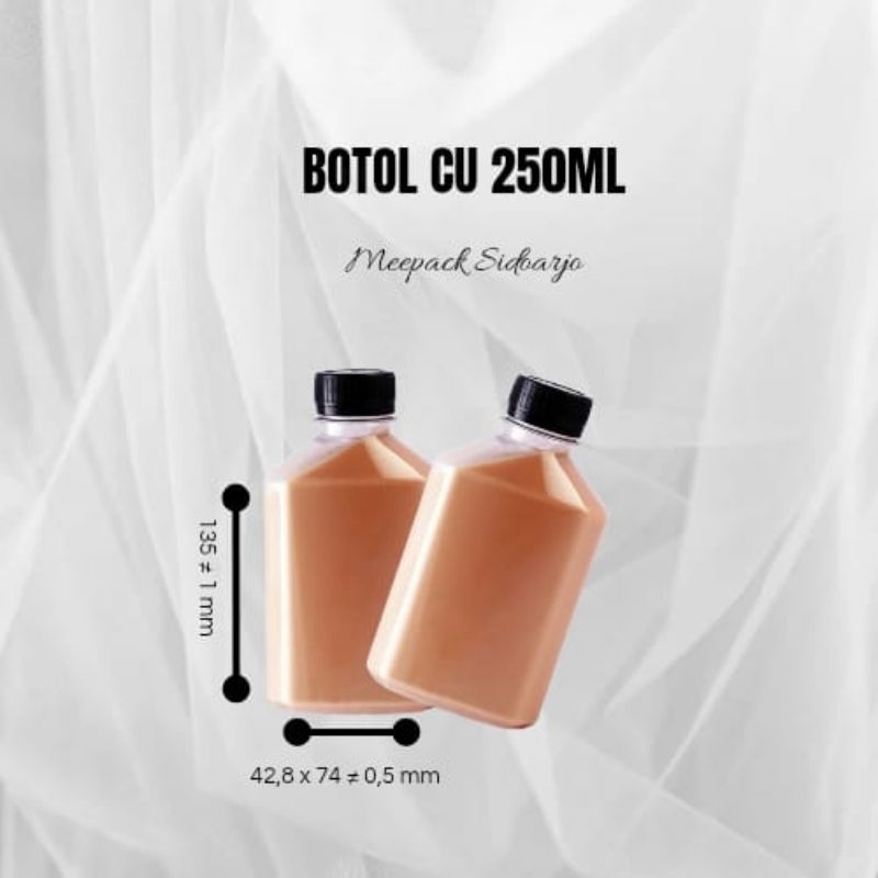 Jual Botol Panda 250 ml / Botol Cu / Botol Plastik / Botol Gepeng 250 ...