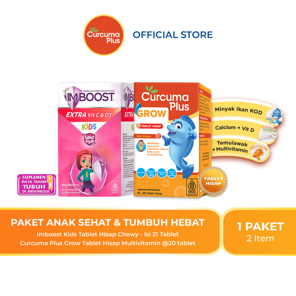 Jual Paket Anak Sehat dan Tumbuh Hebat (Imboost Kids Tablet Hisap Chewy ...