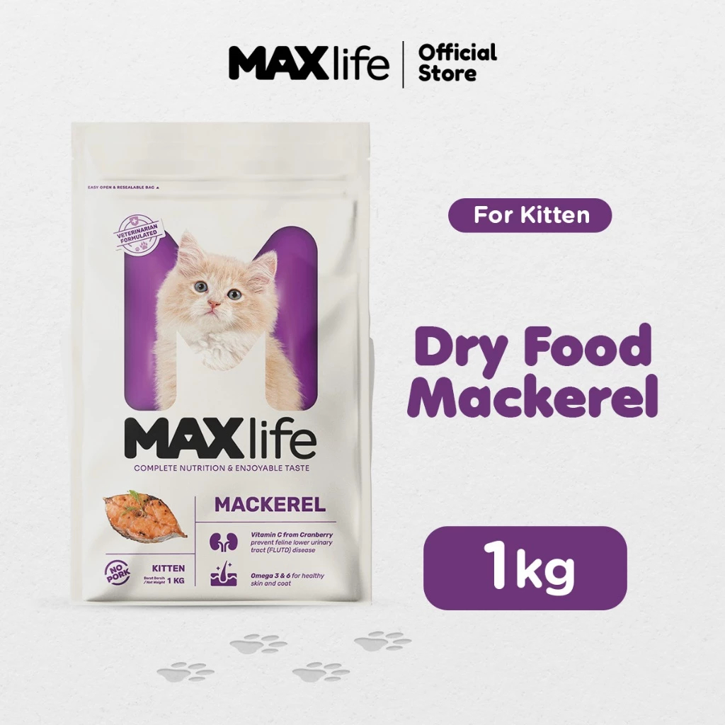 Jual MAXLIFE DRY Cat Food KITTEN MACKEREL 1 Kg - Makanan Kucing Max ...